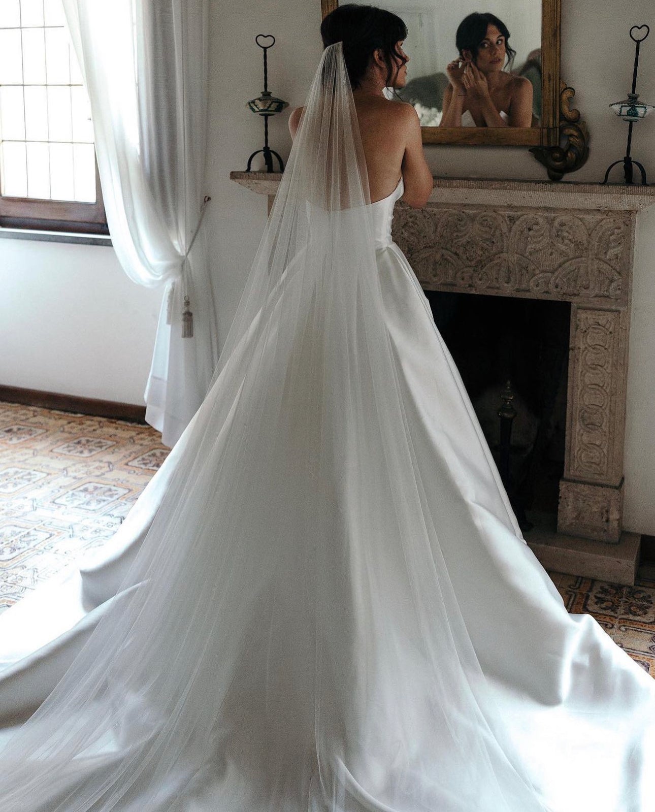 2024 Satin Wedding Gown with V Cut Neckline – loveangeldress
